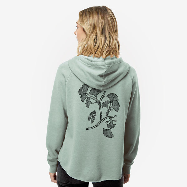 Ginkgo Biloba - Ginkgo Tree Stem with Leaves - Women's Cali Wave Zip-U ...